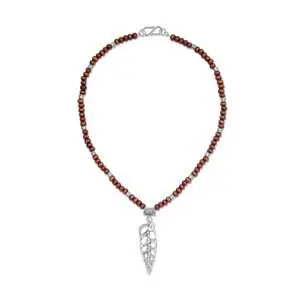ARIANNE DELANEY Fragt Of A Shell Pendant Beaded Necklace Sterling - Silver