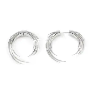 KASUN LONDON Flames Of Pyre Hoop Earrings - Silver