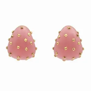 MICHAEL NASH JEWELRY Maristella Studded Resin Pierced Hoop Earrings - Pink