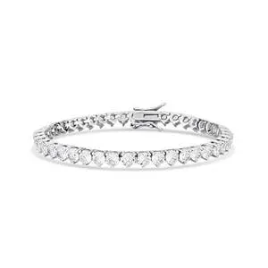 SHYMI Three Prong Four Mm Round Tennis Bracelet - Silver