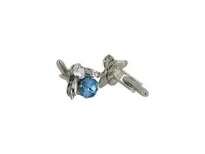 VICKISARGE The Bee Cufflinks In Platinum - Blue