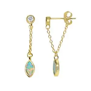 KAMARIA Full Swing Opal Earrings Light Gold - Green