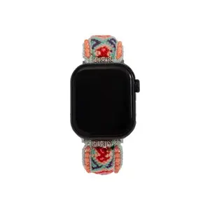 Saachi Woven Beaded Apple Turquoise Watch Band - Blue