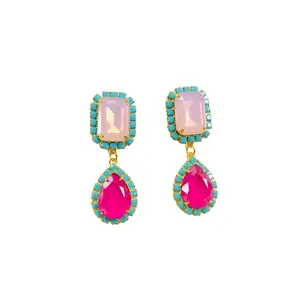 THE PINK REEF Jewel Drop Neons In Turquoise - Pink