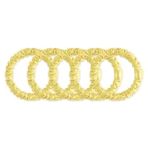 6FIFTYTWO® Neutrals / Pure Mulberry Slim Silk Scrunchies Butter - Yellow