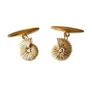 LEE RENEE Ammonite Diamond Cufflinks - Gold