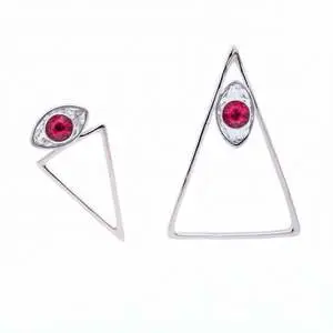 ISKRA Look At Me Asymmetric Eye Earrings - Silver