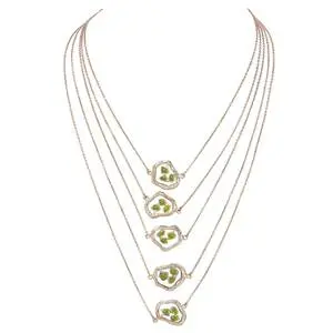 DHWANI BANSAL Silver Terra Layered Necklace With Enamel