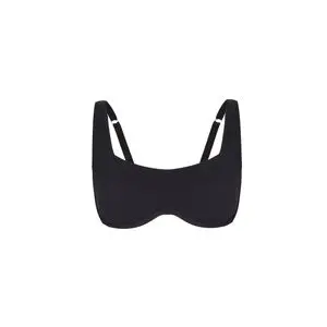 YORSTRULY Orly Bikini Top Colour Bikini Top With Ribbed Fabric & Removable Paddings - Black