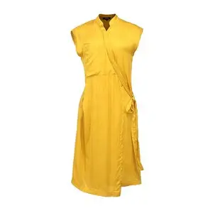 SMART AND JOY Minimalist Wrap Dress -mustard - Orange