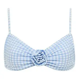MONTCE Peri Micro Gingham Devin Rosa Bikini Top - Blue