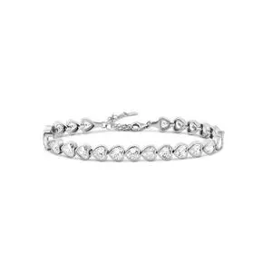 SHYMI Bezel-set Heart Tennis Bracelet - Silver