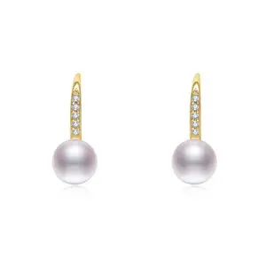 OHARA PEARL Graceful Hook Earrings Gold - White