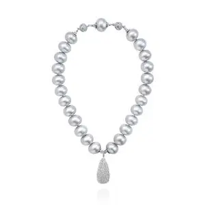 SAULE LABEL Serafina Necklace In Lunar Glow - Silver