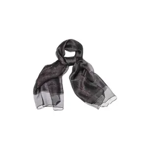 Saachi Silk Sparkle Wrap Navy Scarf - Black
