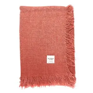 BEL CASHMERE Cashmere Foulard With Fringes Mineral - Red