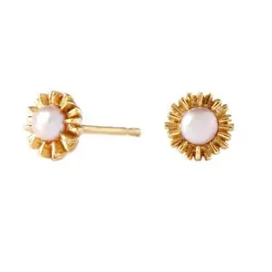 LEE RENEE Dahlia Bud Freshwater Pearl Earrings - Gold