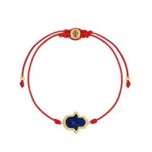 KARMA AND LUCK Blue / Red Soul’s Gratitude Hamsa Lapis Lazuli Red String Bracelet - Blue/red