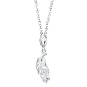 LILY CHARMED Sterling Small Feather Charm Necklace - Silver