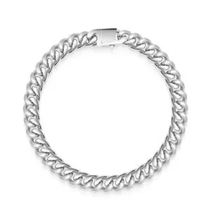 NIALAYA JEWELRY Chunky Cuban Chain Choker - Silver