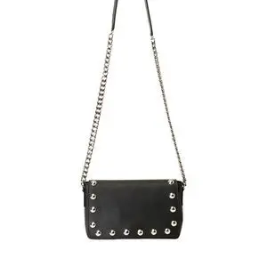 JUAN-JO Leather Studded Small Crossbody - Black