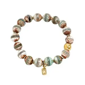 STARFISH PROJECT Neutrals / Maya Agate Bracelet In Earth Tones - Brown