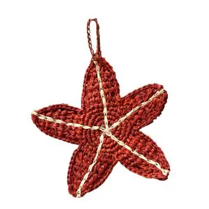 ZANATANY CONCEPTS Starfish Raffia Keyring - Red