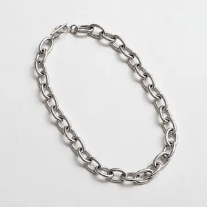 OUTOFOFFICE Chunky Round Link Chain Necklace - Silver