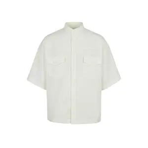 MODENAIRE Band Collar Shirt Relaxed Fit Structured Utility