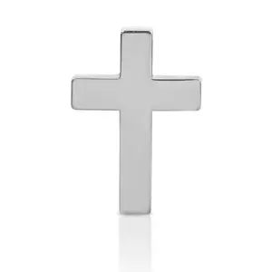 Maya Brenner Designs Charm Stud 14k White Gold Cross - Silver