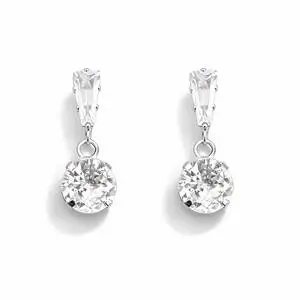 MAISON DE GALA Crystal Drop Elegance Earrings - Silver