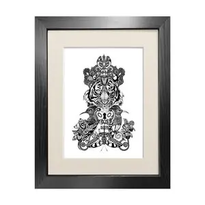 EMILY CARTER The Royal Tiger' Fine Art Print A4 - Black