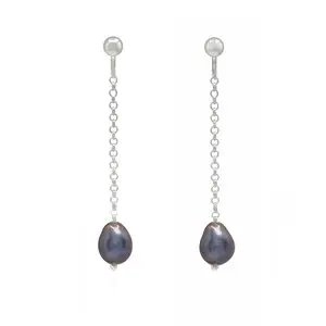 NINEMOO Black / Silver Midnight Baroque Clips Earrings - Black/silver