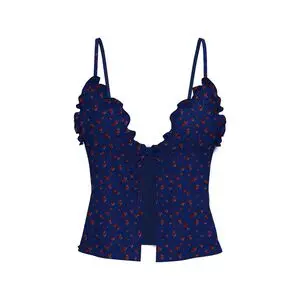 BLACKBOUGH SWIM Louise Dainty Tankini Top / Heartache Pointelle - Blue