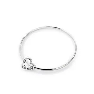 LULU AND BOO JEWELLERY Solid Sterling Charm Bangle With Sterling Molten Heart - Silver
