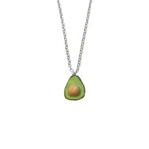 POPORCELAIN Mini Porcelain Avocado Necklace, Tone - Silver