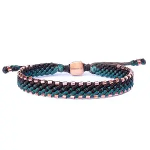 HARBOUR UK Hampton Connection Copper Rope Bracelet Aqua - Brown