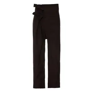 MOE Black Checke Wool Pants - Red