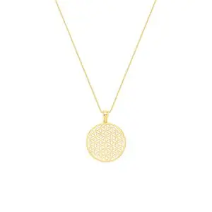 SEVEN SAINTS Flower Of Life Spiritual Expansion Necklace, Over Sterling Silver - Gold