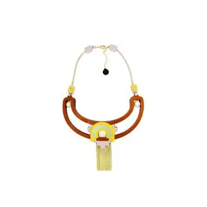 GISSA BICALHO Handmade Acrylic Necklace Tikal - Brown