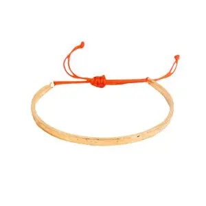 LES REINES Reddish Elegance Hammered Bracelet 24k Gold Plated - Orange