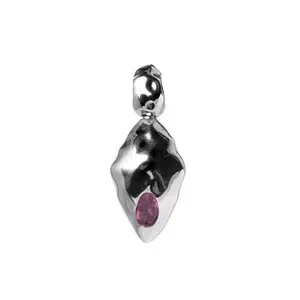 SEROTONIN COMPLICE Silver / Pink Pendant Molecule Trinity S With Pink Sapphire - Silver/pink