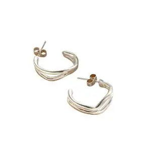 POSH TOTTY DESIGNS Delta Open Hoop Earrings - Silver