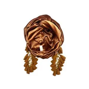 JULIA CLANCEY Cocoa Velour Chacha Turban - Brown