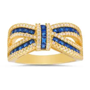 KYLIE HARPER Sapphire Love Knot Ring - Gold