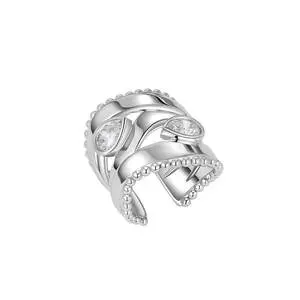 RETRO CHIC White Sun Ring - Silver