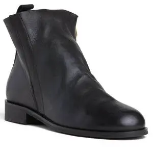 BEAUTIISOLES BY ROBYN SHREIBER Renata Leather Chelsea Flat Ankle Bootie - Black