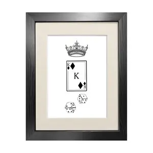 EMILY CARTER King Of Diamonds' Fine Art Print A4 - Black