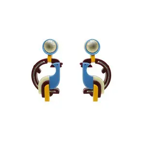 GISSA BICALHO Handmade Acrylic Earring Quetzal / Hortensia - Blue