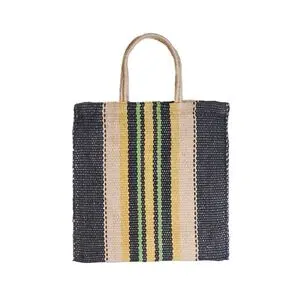 KORISSA Dora Jute Tote Bag Multi Navy